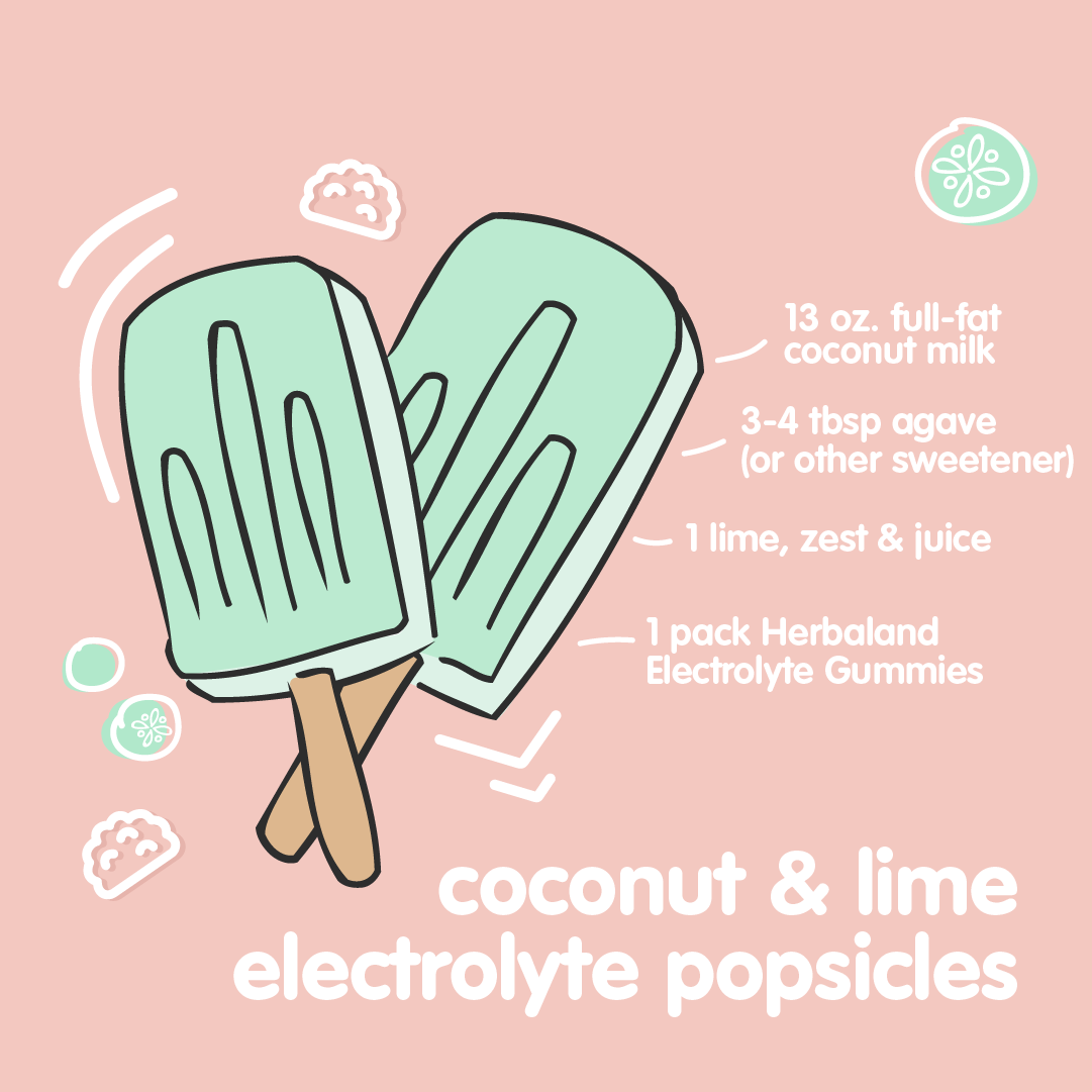Herbaland Canada | Vegan Coconut & Lime Electrolyte Popsicles